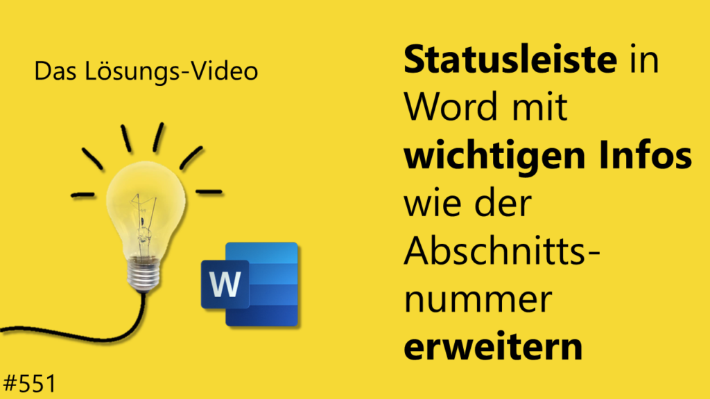 Statusleiste in Word mit wichtigen Infos wie der Abschnittsnummer ...